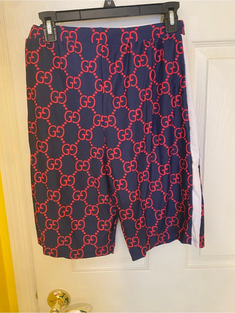 None | Swim | Mens Navy With Red Gg Logo Swim Shorts | Poshmark